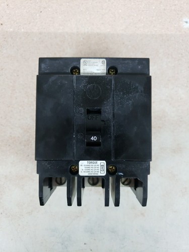 GHB3040 Cutler Hammer 3 Pole 40A G-Frame Molded Case Circuit Breaker W ...