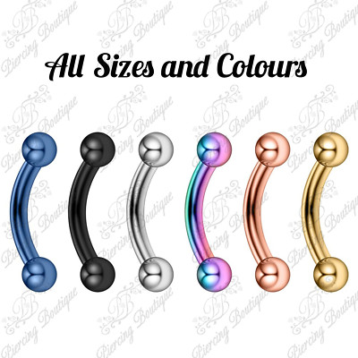 Curved Eyebrow Bar Barbell Curve Banana Cartilage Ear Piercing Navel ...