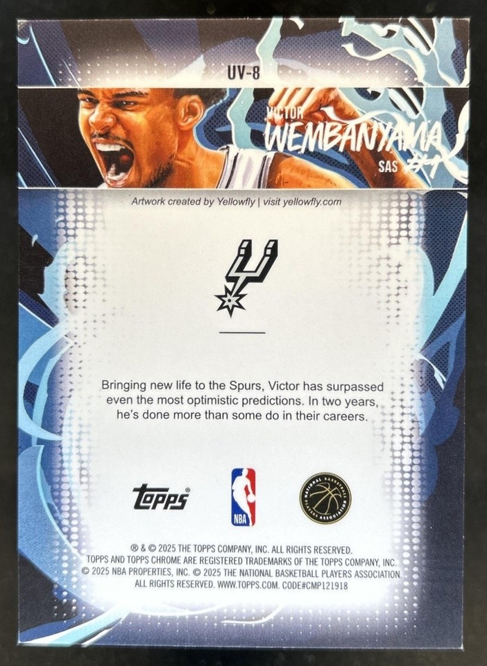 2025-26 Topps Chrome Victor Wembanyama Ultra Violet All-Star SSP #UV-8 ...