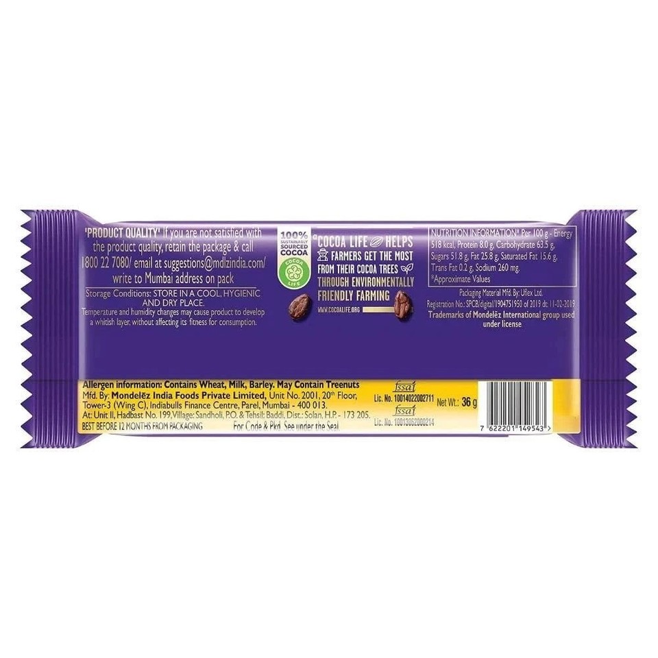 Cadbury Dairy Milk Crackle Chocolate Bar, 36 Grams x 10 Pack - Free ...