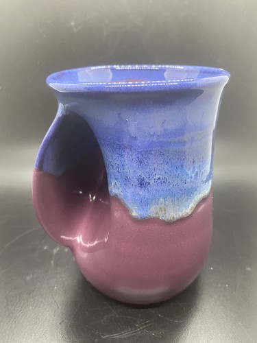 Neher Art Pottery Left Hand Warmer Mug Cup Purple Blue 2021 Signed ...
