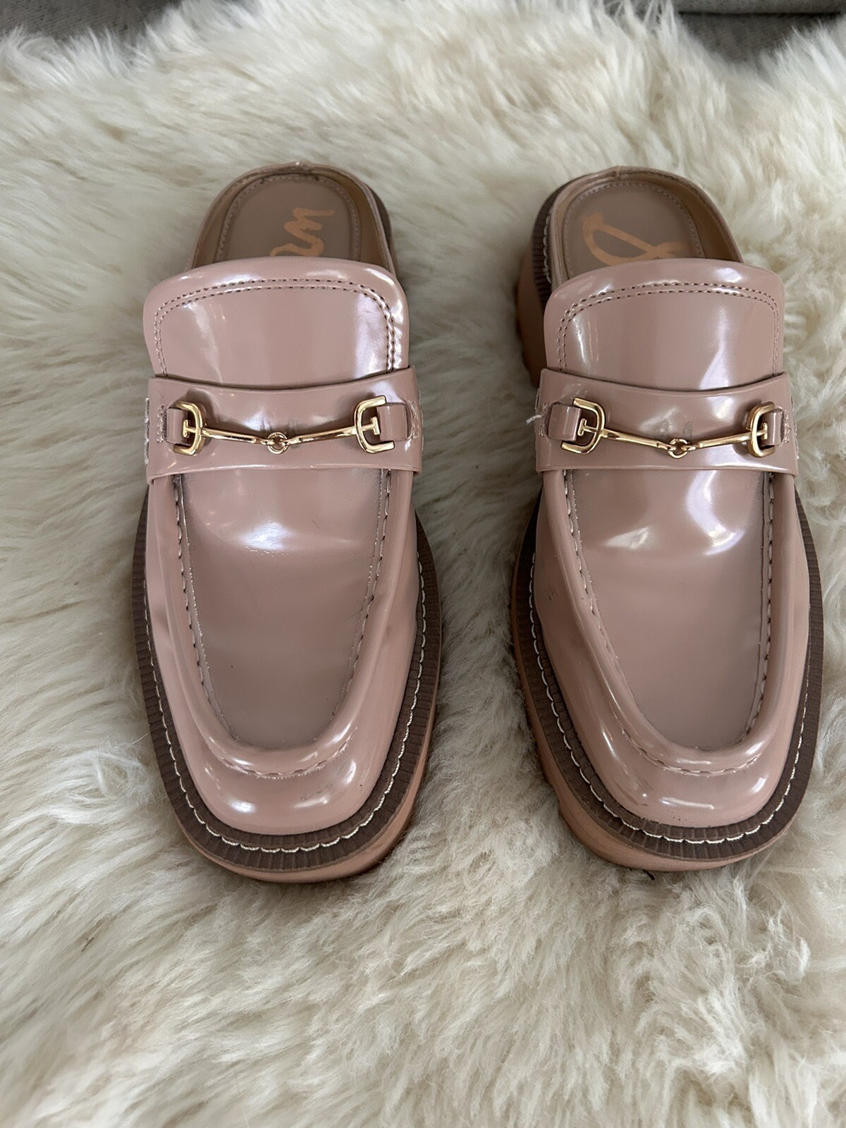Sam Edelman Lennon Women's Nude Blush Slides Clogs 7.5 - Gem
