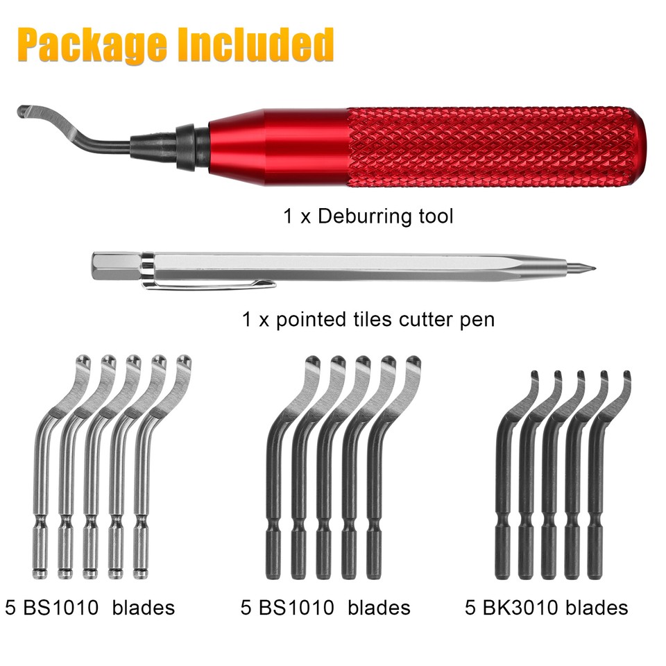Deburring Tool + 15 High Speed Steel Rotary Burr Removal Blades ...