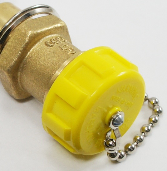 FORKLIFT PROPANE TANK SERVICE VALVE DUST CAP COVER 1-1/4" ACME TETHER ...