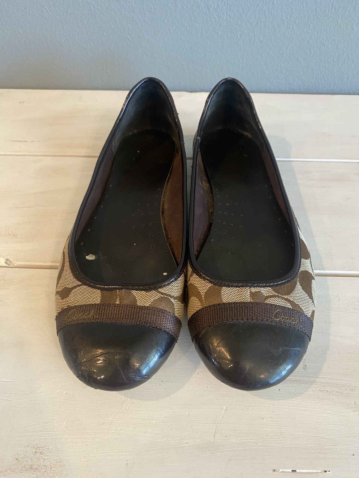 Coach Women's Logo Ballet Flats | 8.5M - Gem