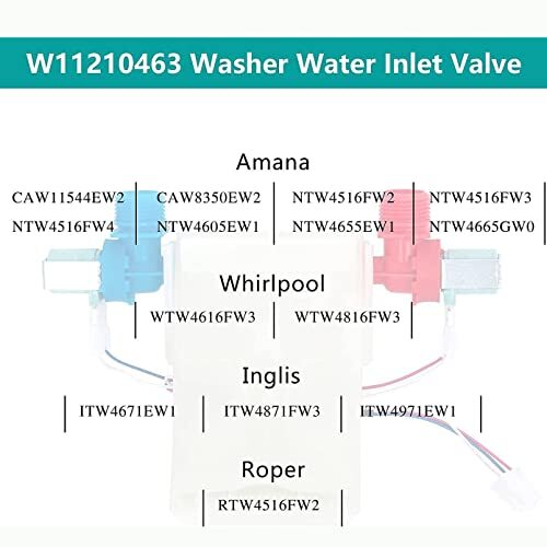 Upgrade W11101906 W11210463 Washer Water Inlet Valve Compatible with ...