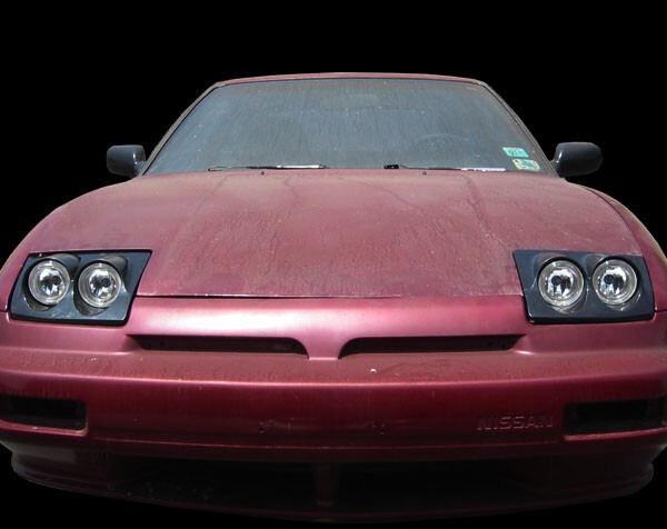 LED Halo Headlights Conversion Carbon Style Fits 89-93 Nissan 240SX S13 ...