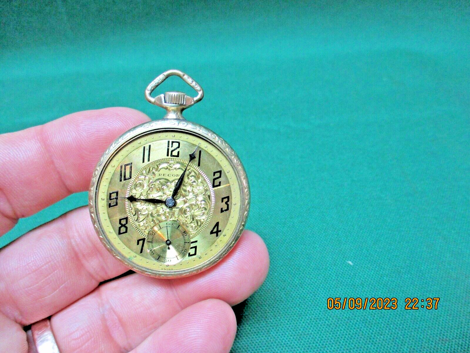 Vintage RECORD W. Co. Pocket Watch, Swiss, #431803, R… - Gem
