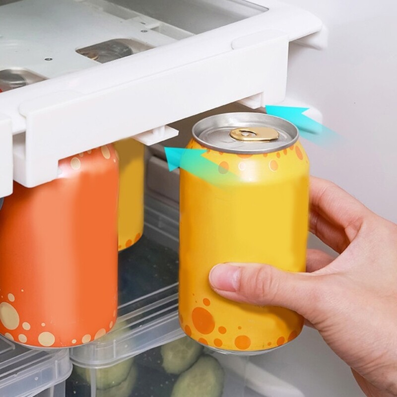 Convenient Slide Under Shelf Can Rack Refrigerator Beverages Holder ...