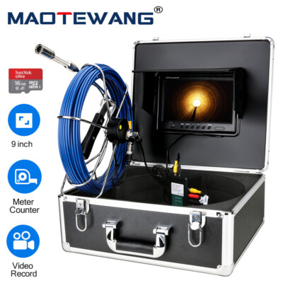 9" Sewer Pipe Inspection Camera DVR 16gb Drain Pipeline Industrial ...