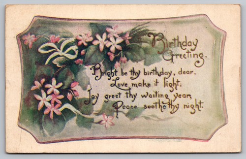 Postcard: Birthday, Poem, Floral, L.F. Pease, Posted 1909 | eBay