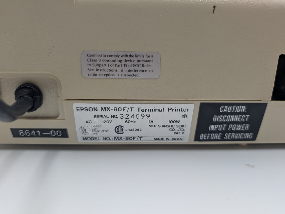 Vintage Epson MX-80F/T Dot Matrix Printer w/ Original Box | eBay