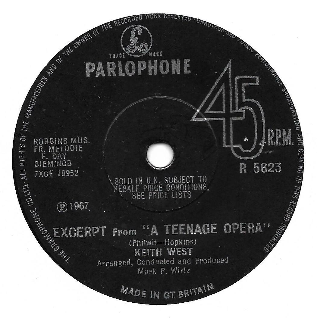 SP 45 RPM (7") Keith West ‎ " Excerpt from "A teenage opera ...