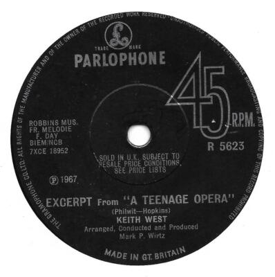 SP 45 RPM (7") Keith West ‎ " Excerpt from "A teenage opera ...