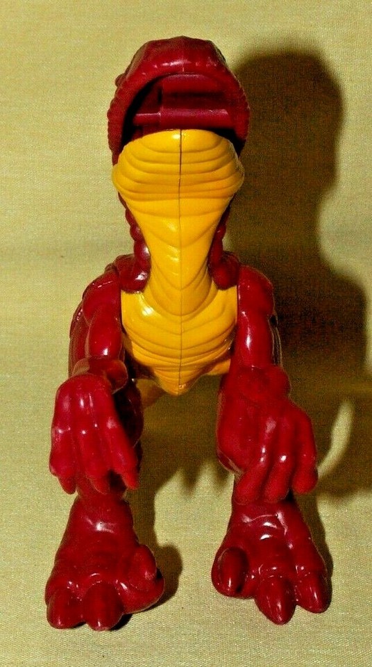 DINOSAUR IMAGINEXT RED RAPTOR YELLOW MATTEL 2011 LOOSE ARMS LEGS MOUTH ...
