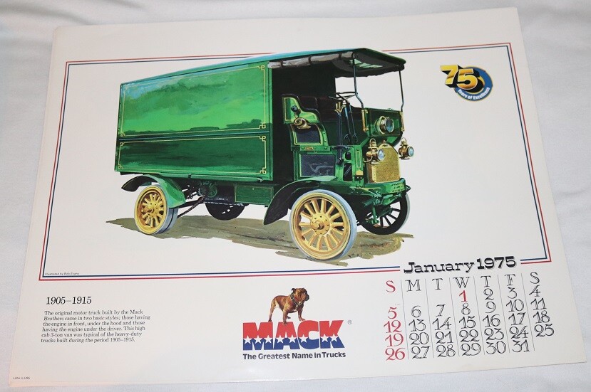 1975 MACK TRUCKS CALENDAR BROCHURE 18 X 14 ANTIQUE TRUCK PHOTOS ...