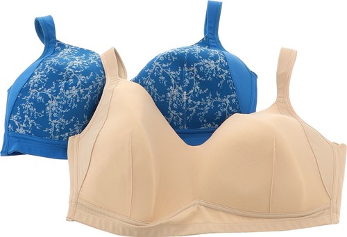 Rhonda Shear 2Pc Molded Cup Bra Mesh LACY TREES LIGHT BEIGE 1X NWOT ...