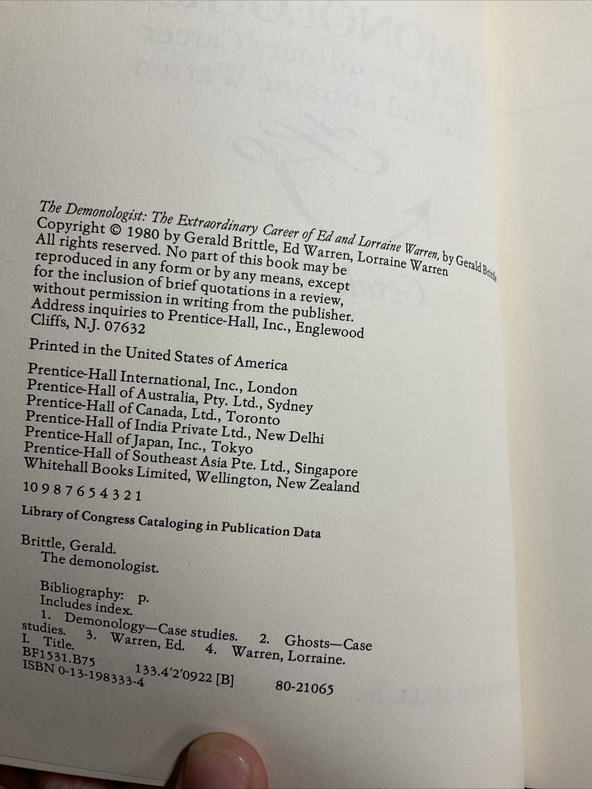 The Demonologist The Extraordinary Career of Ed and Lorraine Warren Prentice Hal 9780131983335| eBay