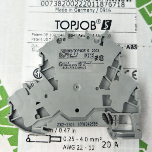 100pcs WAGO 2002-2201 Double-Deck Terminal Block DIN Rail Grey | eBay