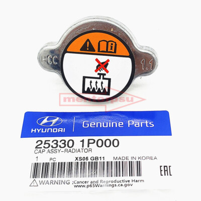 1PCS NEW OEM Radiator Cap Assembly 1.1 For Hyundai Kia 253301P000 | eBay