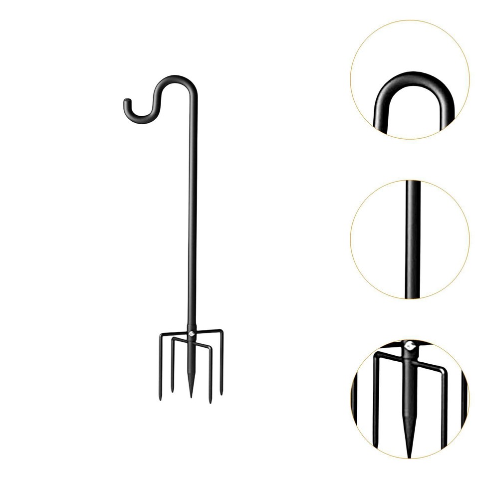 Shepherds Hook for Outdoor 61" Outside Bird Feeder Pole with 5 Prongs ...
