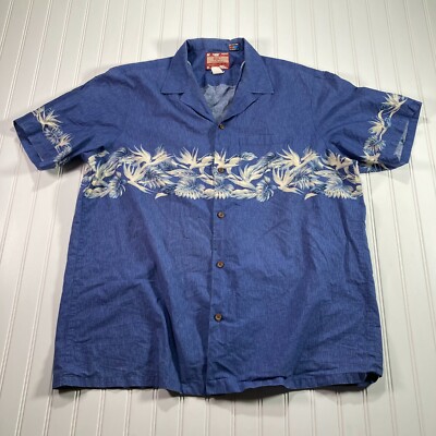 RJC Hawaiian Aloha Shirt Mens 2XL XXL Floral Blue | eBay