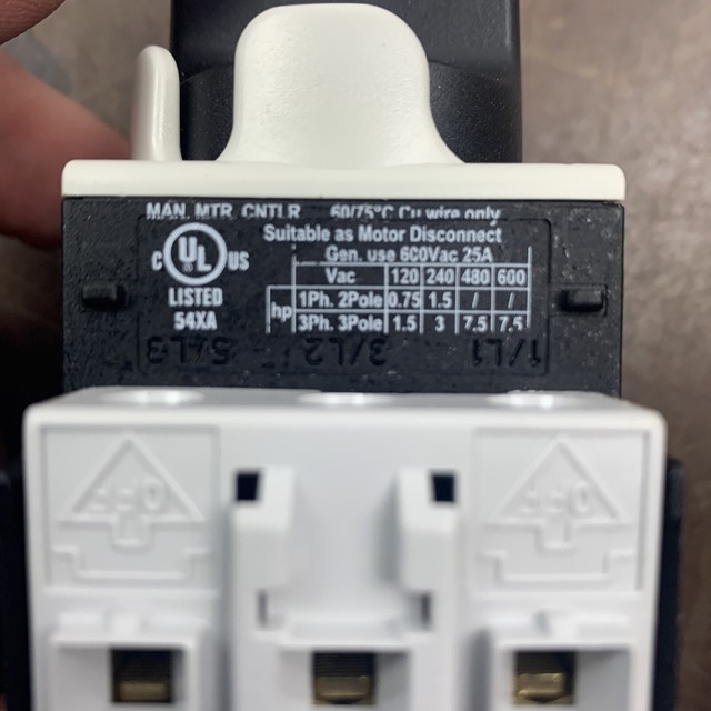 BACO 172000 Motor Disconnect Switch 600 VAC 25a for sale online | eBay