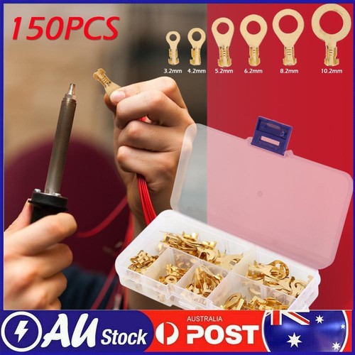 150pcs/set Wire Cable Connectors Ring Crimp Terminal Electrical Metal ...