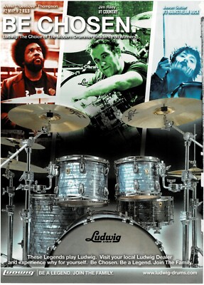 LUDWIG DRUMS - QUESTLOVE / JIM RILEY / JASON SUTTER - 2014 Print Ad | eBay