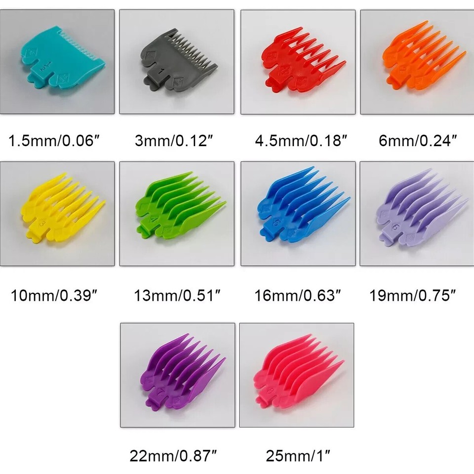 10X Hair Clipper Comb Guide Trimmer Guards Attachment 1.5 to 25mm For ...