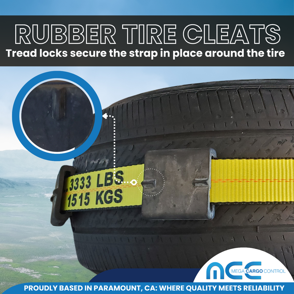 12 Pack Rubber Tire Cleat Tread Grab for Car Auto Hauler 2" Tie Down ...