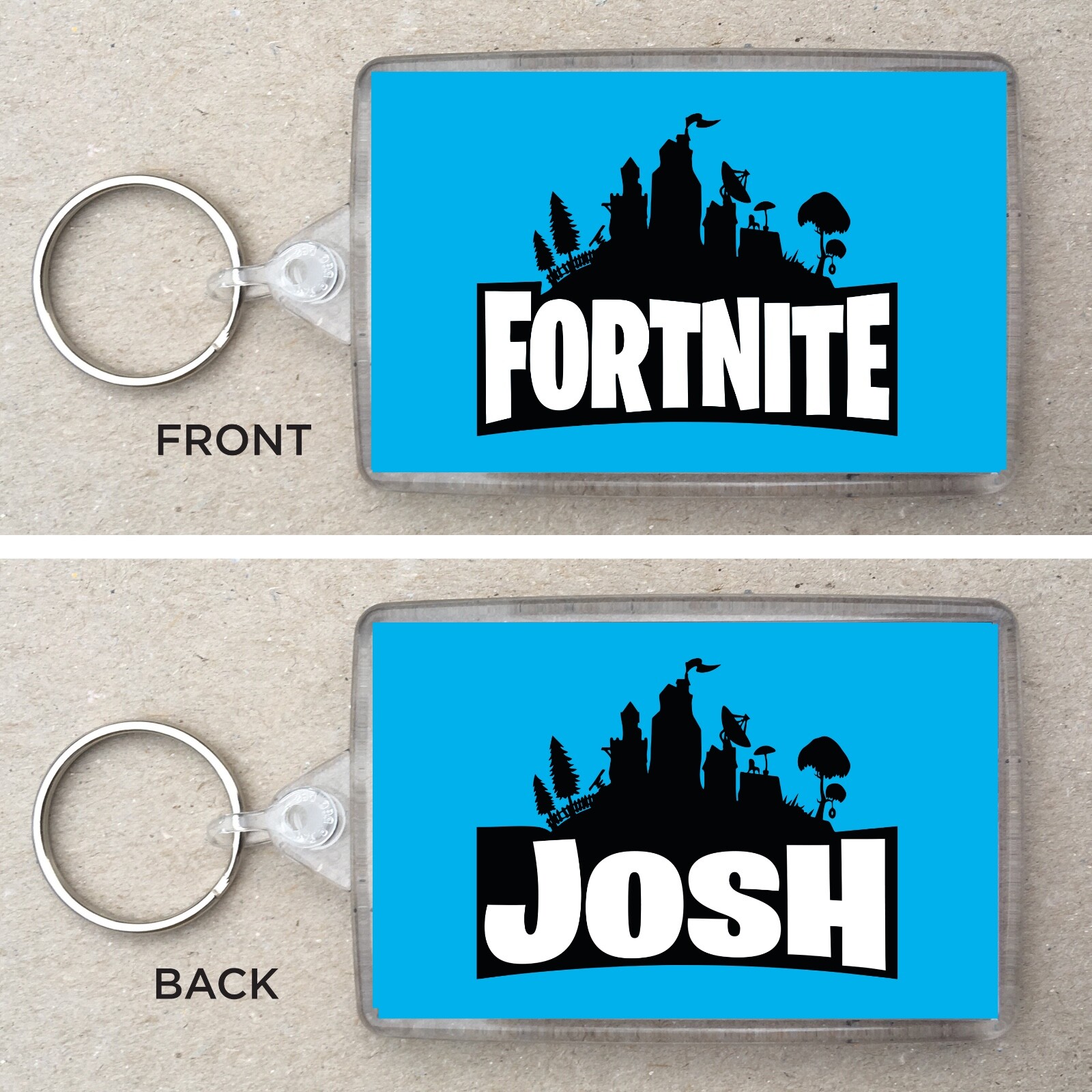 Fortnite Personalised Name Jumbo Size Keyring, Keychain & Bag Tag ...