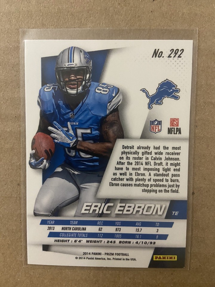 2014 Prizm Eric Ebron RC #292 Detroit Lions | eBay