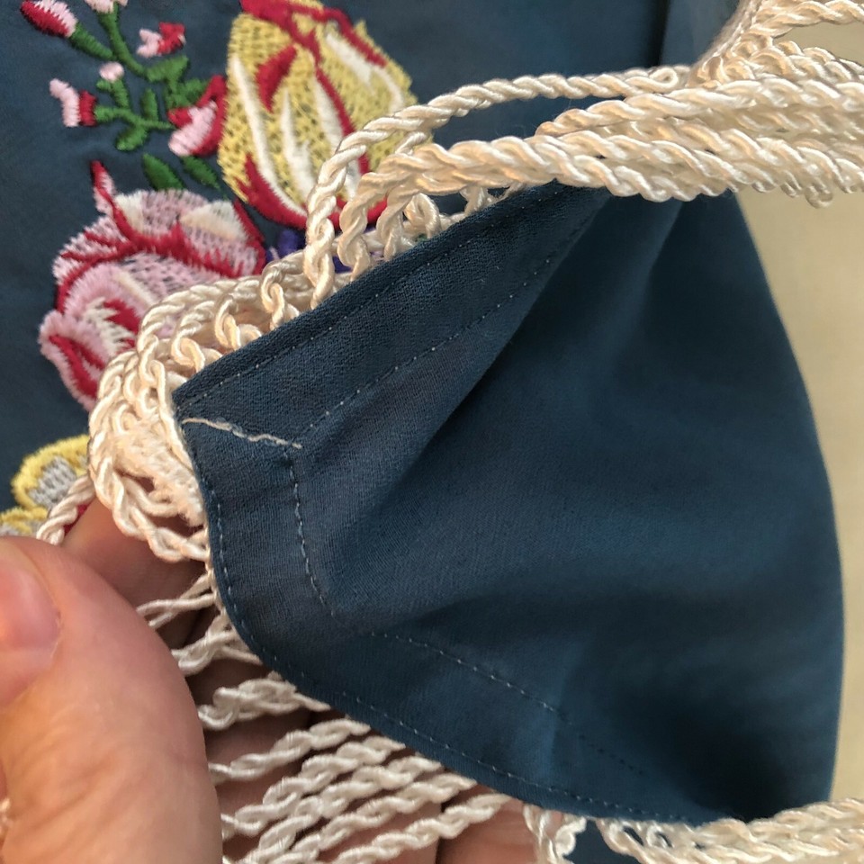 Vintage Lacy Afternoon Shell Kepler Rose Sequin Embroider Shawl Rope ...