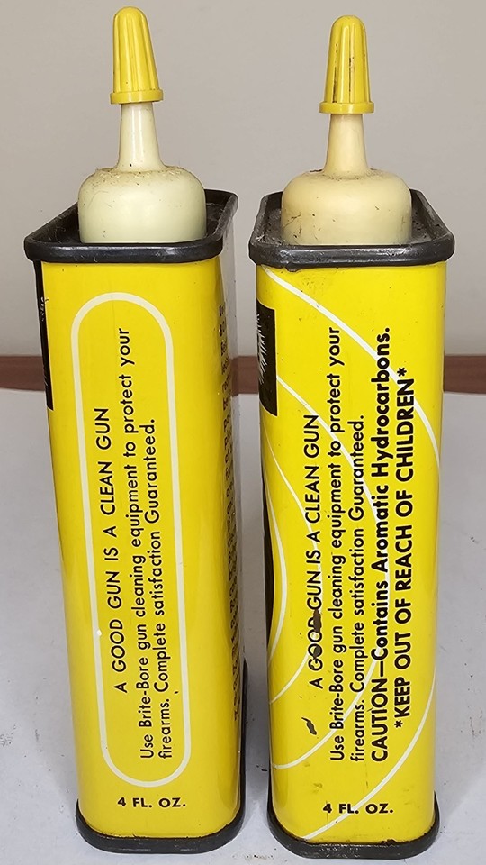 Vintage Brite Bore Gun Oil Bore Cleaner Tin Can pair empty powder ...