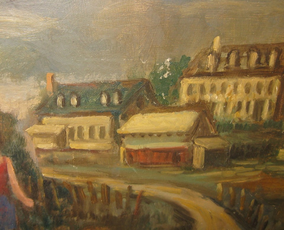 VINTAGE MID CENTURY MODERNIST LISTED SIMON ROSEN MOM DAUGHTER TOWN ROAD ...