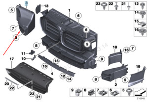 NEW BMW 7 F01 RADIATOR COOLING LEFT AIR DUCT 51747308827 7308827 2015 ...
