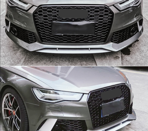 for Audi A6 C7.5 S6 RS6 2016 2017 2018 Front bumper Black Grille mesh ...