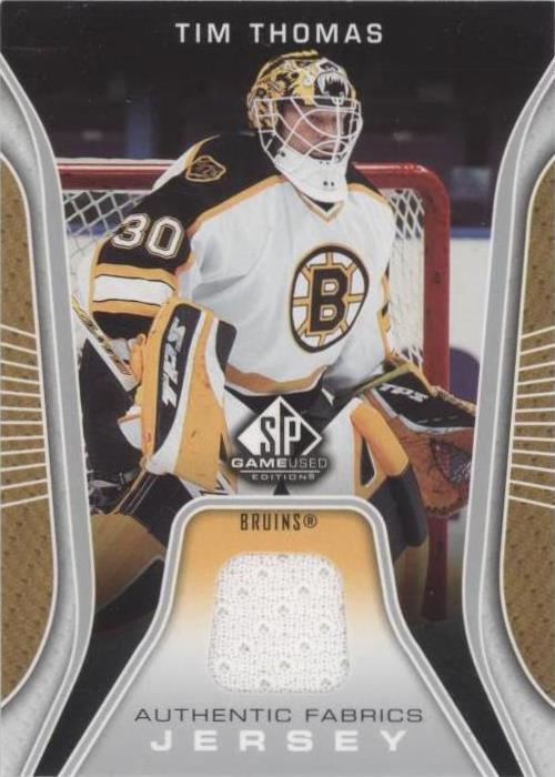 2006-07 SP Game Used Edition - Authentic Fabrics Tim Thomas #AF-TT ...