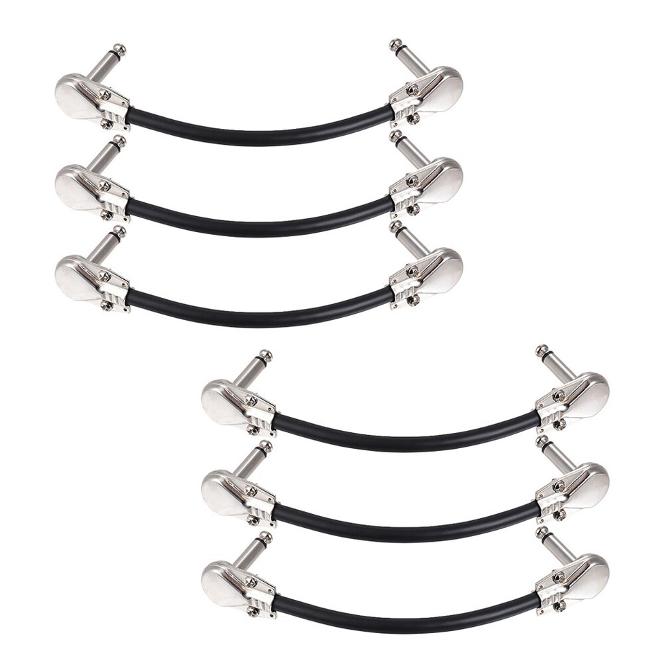 6 Pack Noiseless 6 inch Patch Cables Effects Pedal Lead 1/4" Right ...