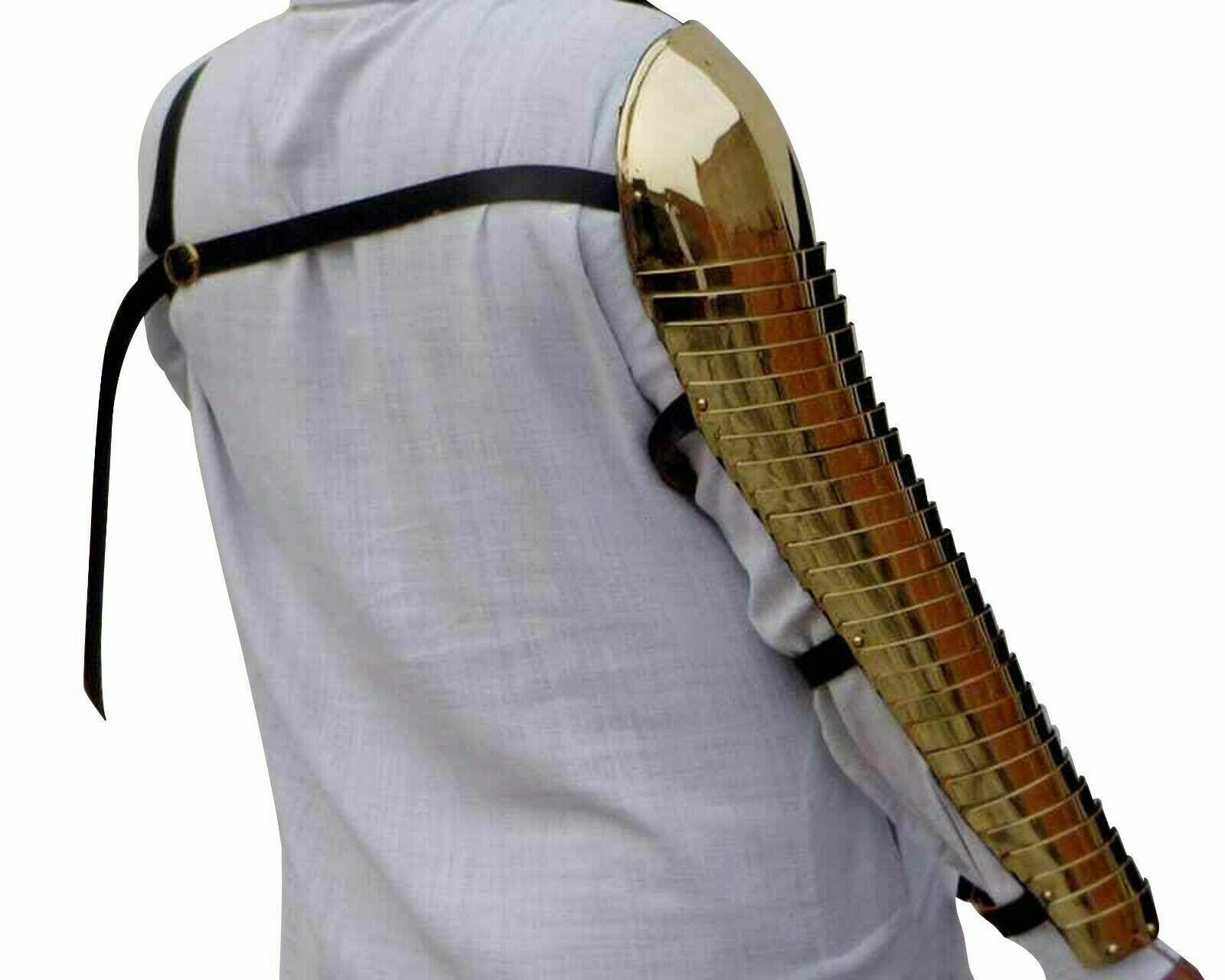 Medieval Roman Gladiator Manica Warrior Larp Arm Guard Brass Finish ...