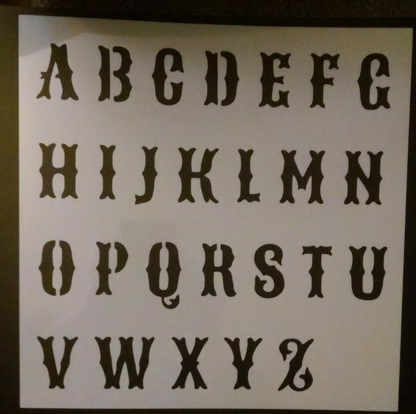 Stencil LETTERS COUNTRY SANCREEK 1.5" CAPS Template Cards Shirts Signs ...