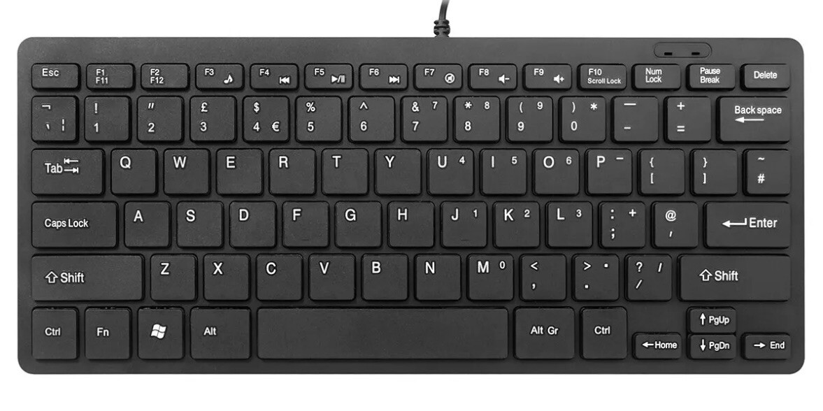 Mini USB Black UK Qwerty Layout Keyboard Suitable For Windows & Mac New ...