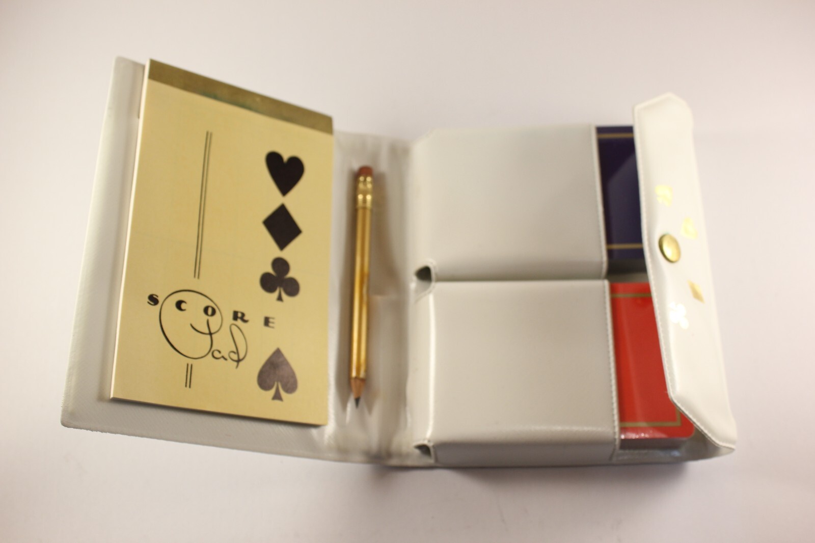 International Harvester Card Caddy, NEW, 2 card decks, pencil, scorepad ...