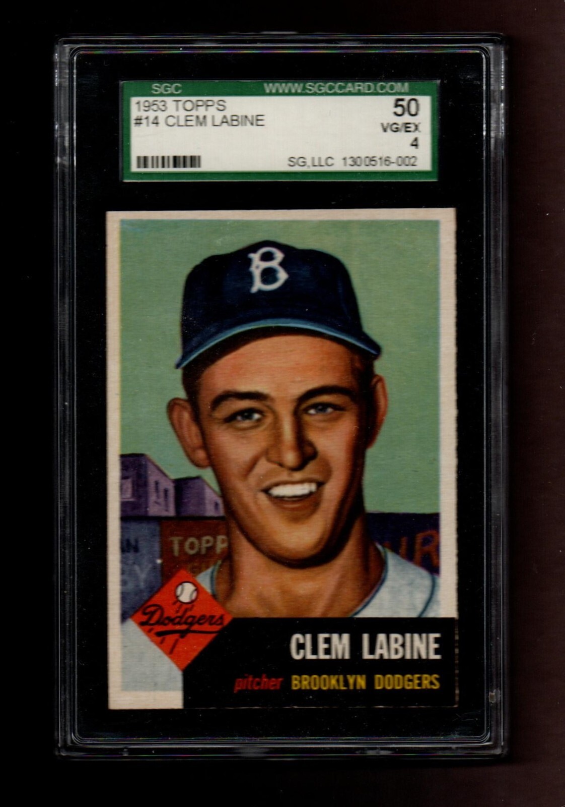 1953 Topps Baseball #14 CLEM LABINE Brooklyn Dodgers SGC 4 VG-EX | eBay