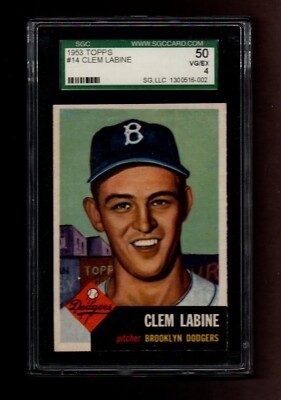 1953 Topps Baseball #14 CLEM LABINE Brooklyn Dodgers SGC 4 VG-EX | eBay
