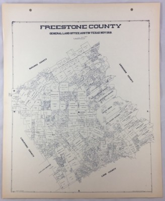 Antique General Land Office Map Freestone County Texas Showing Plats ...