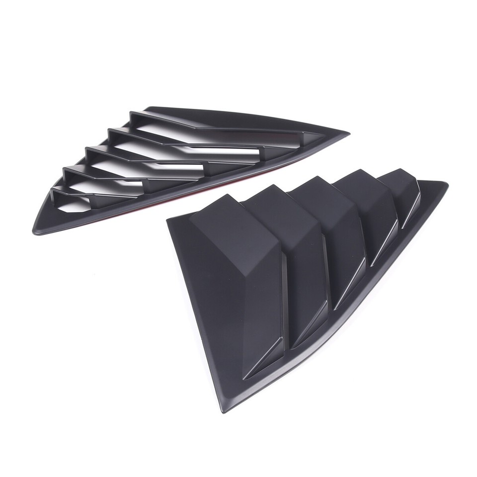 Matte Black Rear Triangle Window Louvers Shutter Cover Trim For ...