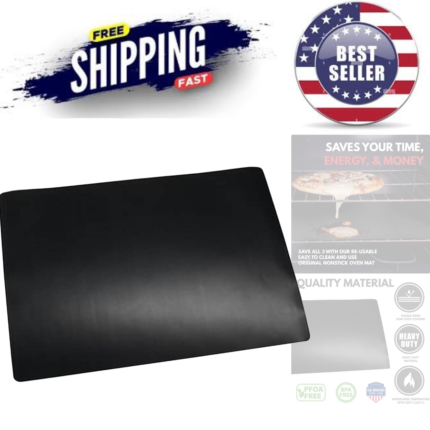 Custom Fit Non-Stick Oven Rack Liners - Ideal for Convection & Electric ...