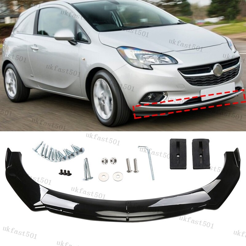 For Vauxhall Corsa X82 Front Bumper Lip Splitter Spoiler GLOSS BLACK ...